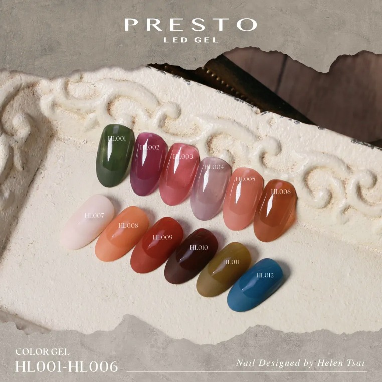現貨｜ 日本 Presto 彩色凝膠 HL001～ HL018 HELEN講師監製色 罐裝彩膠 美甲凝膠 光撩膠 - Fido｜菲朵美甲用品 ...