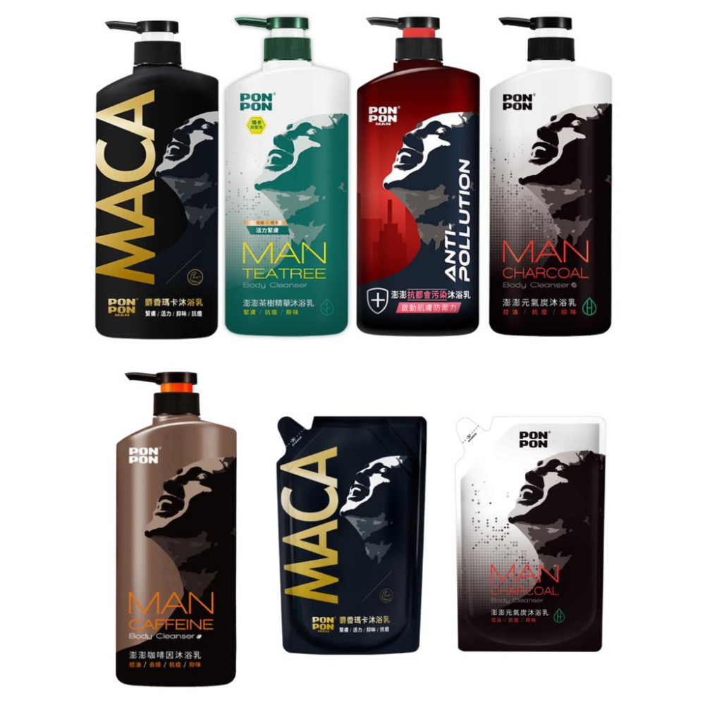 澎澎MAN 男性沐浴系列850g瓶裝 700g補充包 (元氣炭/茶樹/咖啡因/抗都會/麝香瑪卡) 男士 沐浴乳 - 粉鯊的日常 - iOPEN Mall