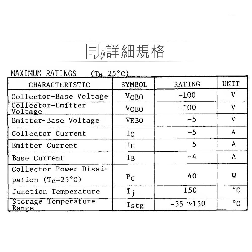 『聯騰．堃喬』2SB595 PNP 雙極性 電晶體 -100V/-5.0A/40W TO-220AB 互補 2SD525 - 聯騰 & 堃喬 ...