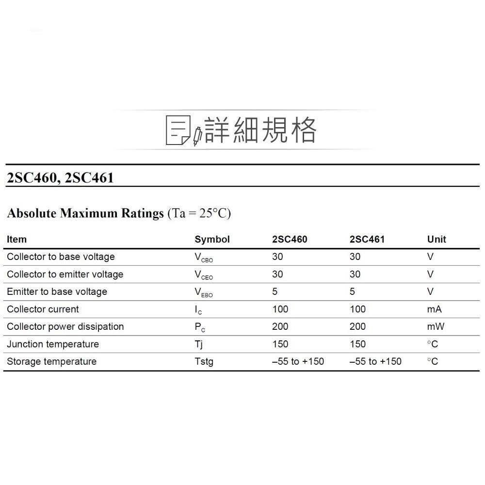 『聯騰．堃喬』2SC460 NPN 雙極性 電晶體 30V/300mA/200mW TO-92 - 聯騰 & 堃喬 Oget 專業電子線上購物 ...