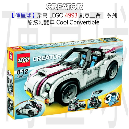 【磚星球】樂高 LEGO 4993 創意三合一系列 酷炫幻變車 Cool Convertible (壓盒還原) - 磚星球樂高專賣店