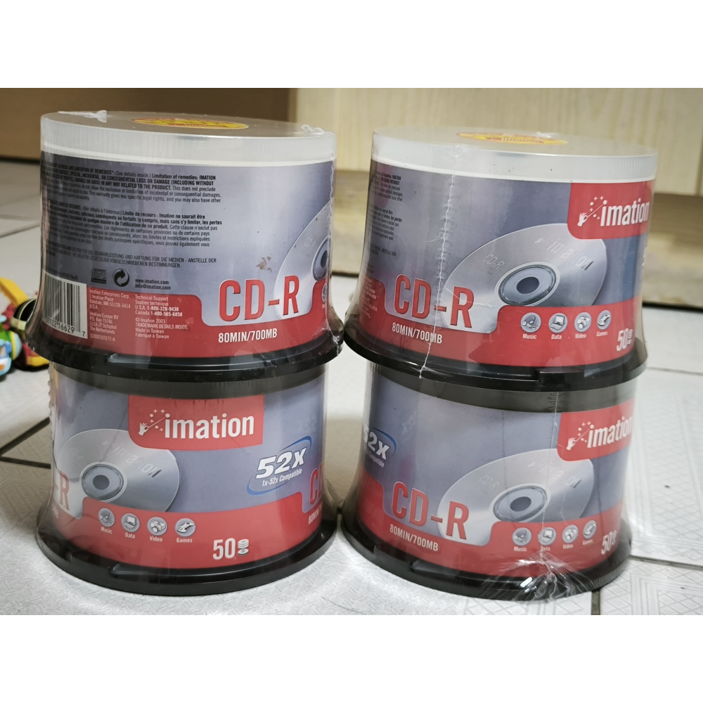 全新久放-Imation 52X CD-R 空白光碟片 700 MB 80 分鐘 每桶50片 - 雙圓圈SS - iOPEN Mall