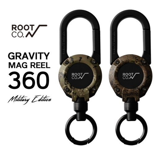迷彩系列｜日本 ROOT CO 360°可旋轉 防丟失 登山扣環 85cm 彈性伸縮捲軸鑰匙扣 喵之隅 - iCat Corner 喵之隅 - iOPEN Mall