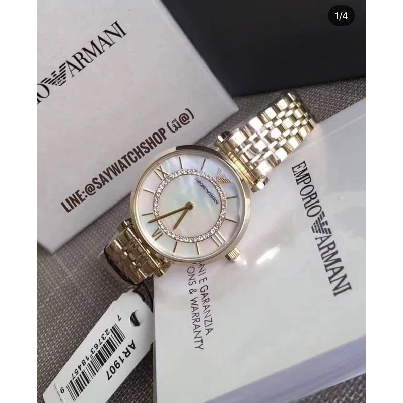 Emporio Armani ar1907 ar1908 ar1909 貝殼 珍珠 玫瑰金 水鑽 手錶 ar 錶 AR - feisha ...
