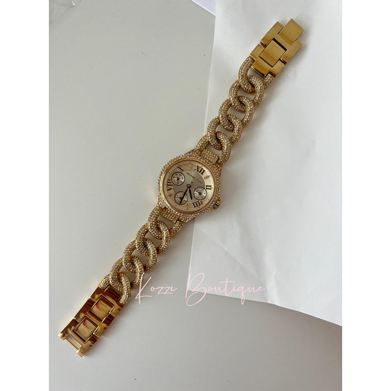 Michael Kors MK3309 MK3330 麻花 編織 水鑽 錶帶 羅馬 三眼 mk 手錶 mk錶 - feisha ...