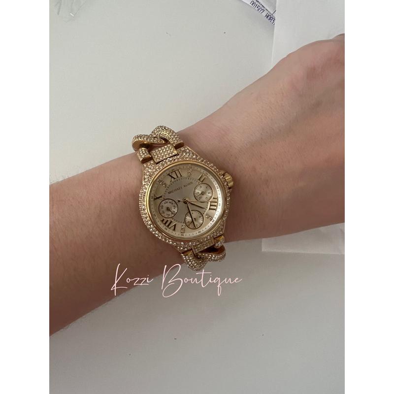 Michael Kors MK3309 MK3330 麻花 編織 水鑽 錶帶 羅馬 三眼 mk 手錶 mk錶 - feisha ...