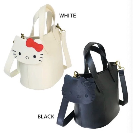 正品 ROOTOTE聯名三麗鷗hello kitty黑白色軟皮質單肩包 斜背包 - Hello kitty城堡 - iOPEN Mall