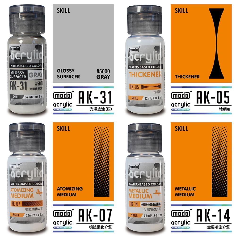 【鋼普拉】現貨 modo 摩多 水性漆 介質底漆系列 模型噴漆 增稠劑 噴塗柔化介質 金屬介質 AK31 光澤底漆-灰 - eYeCam 鋼普拉
