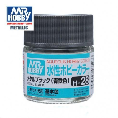 【鋼普拉】現貨 MR.HOBBY GUNZE 郡氏 GSI H-28 H28 水性漆 光澤 金屬黑色 模型漆 10ml - eYeCam 鋼 ...
