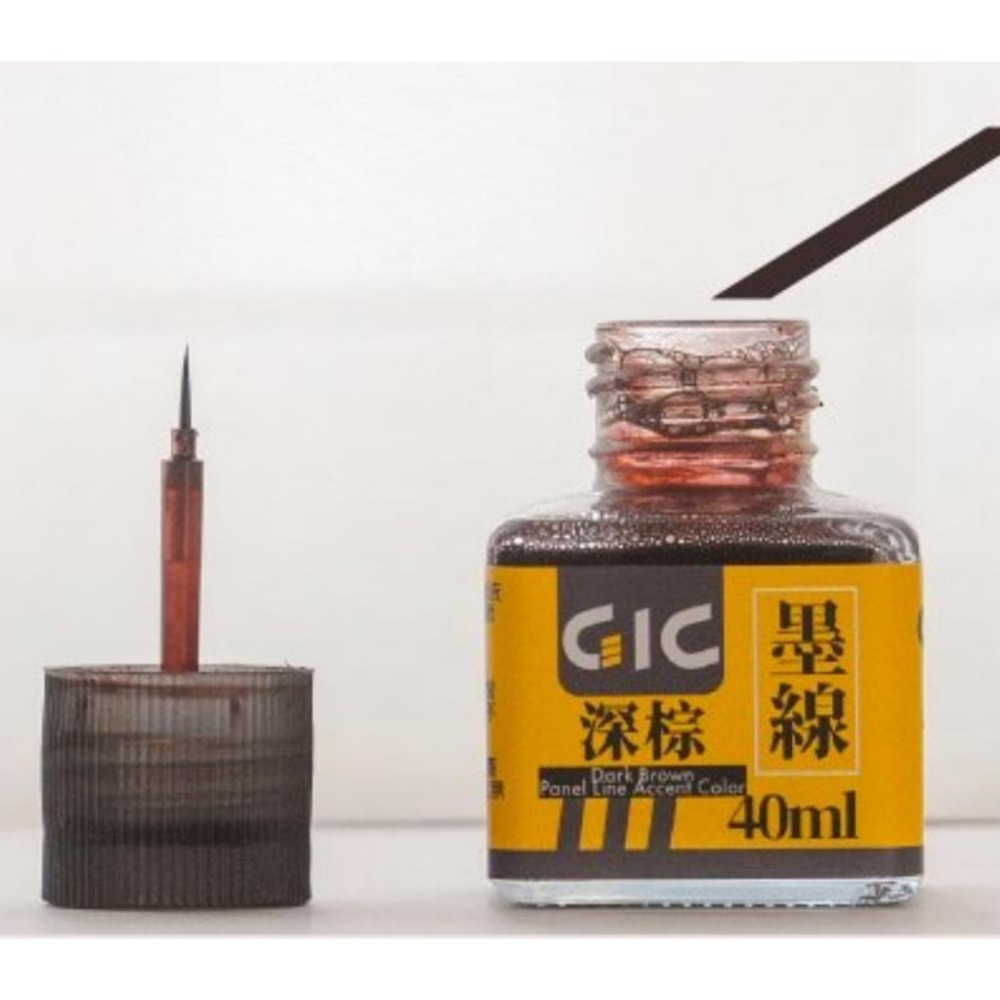 【鋼普拉】現貨 GIC 水性墨線液 滲線液 40ML 鋼彈 軍事 模型專用 描線 黑色 軍綠 棕 沙灰 藍紫 舊化液 - eYeCam 鋼普拉 - iOPEN Mall