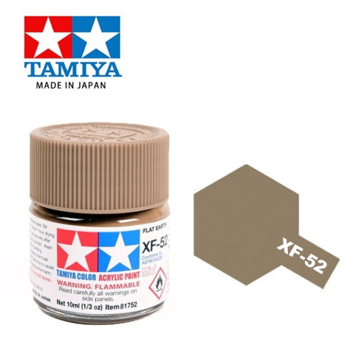 【鋼普拉】現貨 田宫模型漆 TAMIYA 81752 XF-52 XF52 模型專用 水性壓克力漆 消光泥土色 10ml - eYeCam 鋼 ...
