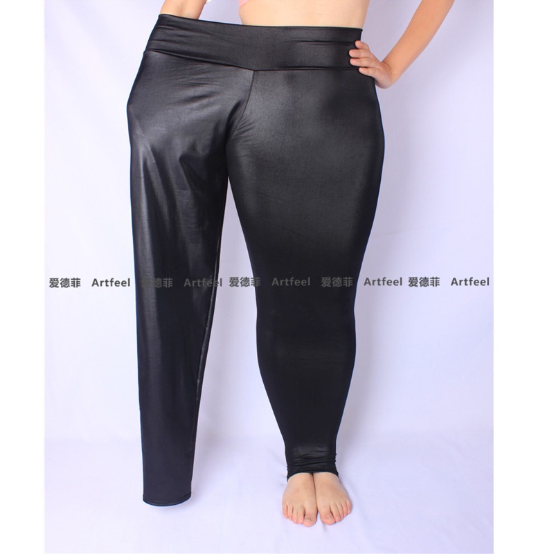 XL-7XL 胖MM專屬高彈大尺碼緊身褲 黑色高腰仿皮褲 高品質不裂皮不破皮 - INCOMPARABLE - iOPEN Mall