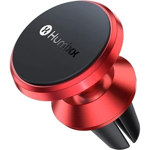 【日本代購】Humixx 車用手機支架 超強磁力 360度旋轉 空調出風口安裝 紅色 - 及時雨百貨商城