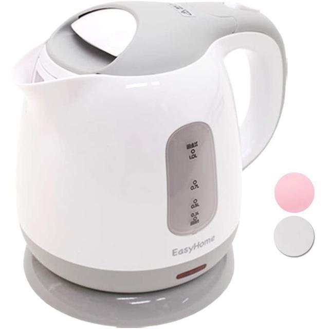 【日本代購】EasyHome 1.0L電熱水壺 防空燒功能 KTK-300-G 灰色 - 及時雨百貨商城