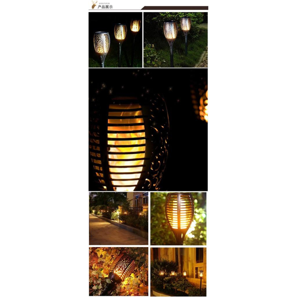 ☆四月科技能源☆光控太陽能燈 小號33LED太陽能戶外壁燈 火把火焰火炬路燈 花園草坪地插庭院燈(小號)A0437-1 - 四月科技能源 - iOPEN Mall