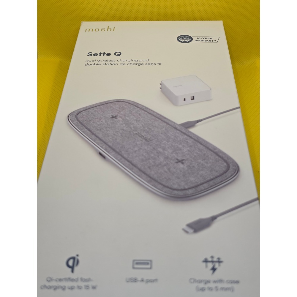 「全新未拆」Moshi Sette Q 雙線圈3用無線充電盤 15W (附USB-C充電器) - 啾豪買