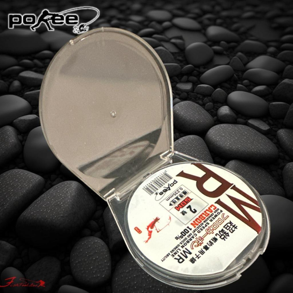 中壢鴻海釣具《pokee》超銳 MR CARBON 蝦釣專用卡夢子線 50M 池釣 釣蝦 溪釣 - 鴻海釣具企業社