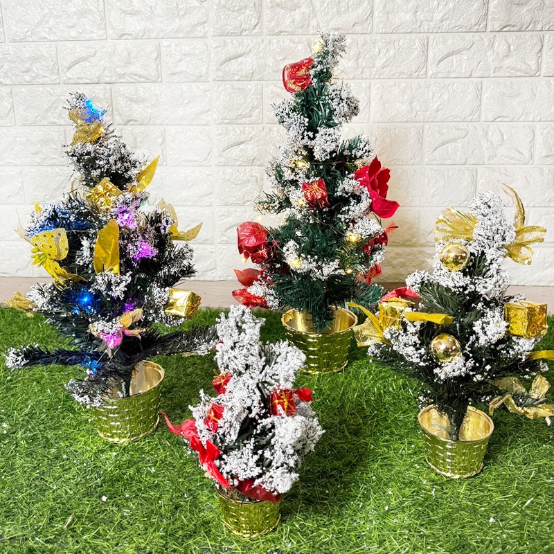 小號聖誕樹 聖誕樹擺設 耶誕樹 迷你聖誕樹(20-50cm) 雪花樹 聖誕樹盆 交換禮物 辦公室專屬 - SYSHOP