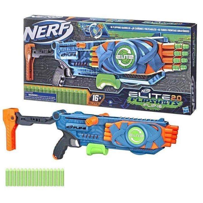 RUBY 孩之寶 NERF 菁英系列 Elite 2.0 Flip-16 急速翻轉16射擊器 摺疊設計 - 享頑玩具 - iOPEN Mall