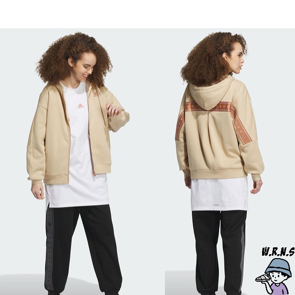 Adidas 女裝 連帽外套 抓絨 口袋 寬鬆 棉 奶茶/綠【W.R.N.S】IK9893/IK9894 - Rennes_shop ...