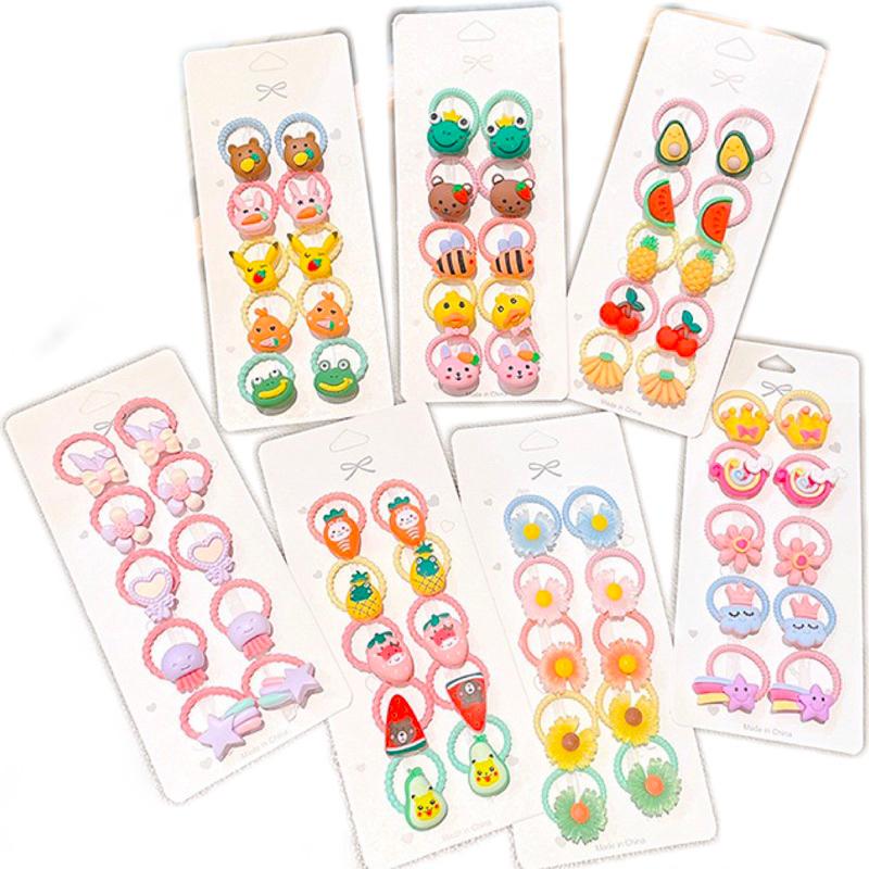 [現貨]可愛寶寶髮圈10件組 女童高彈力橡皮筋 - 小雨粒 - iOPEN Mall