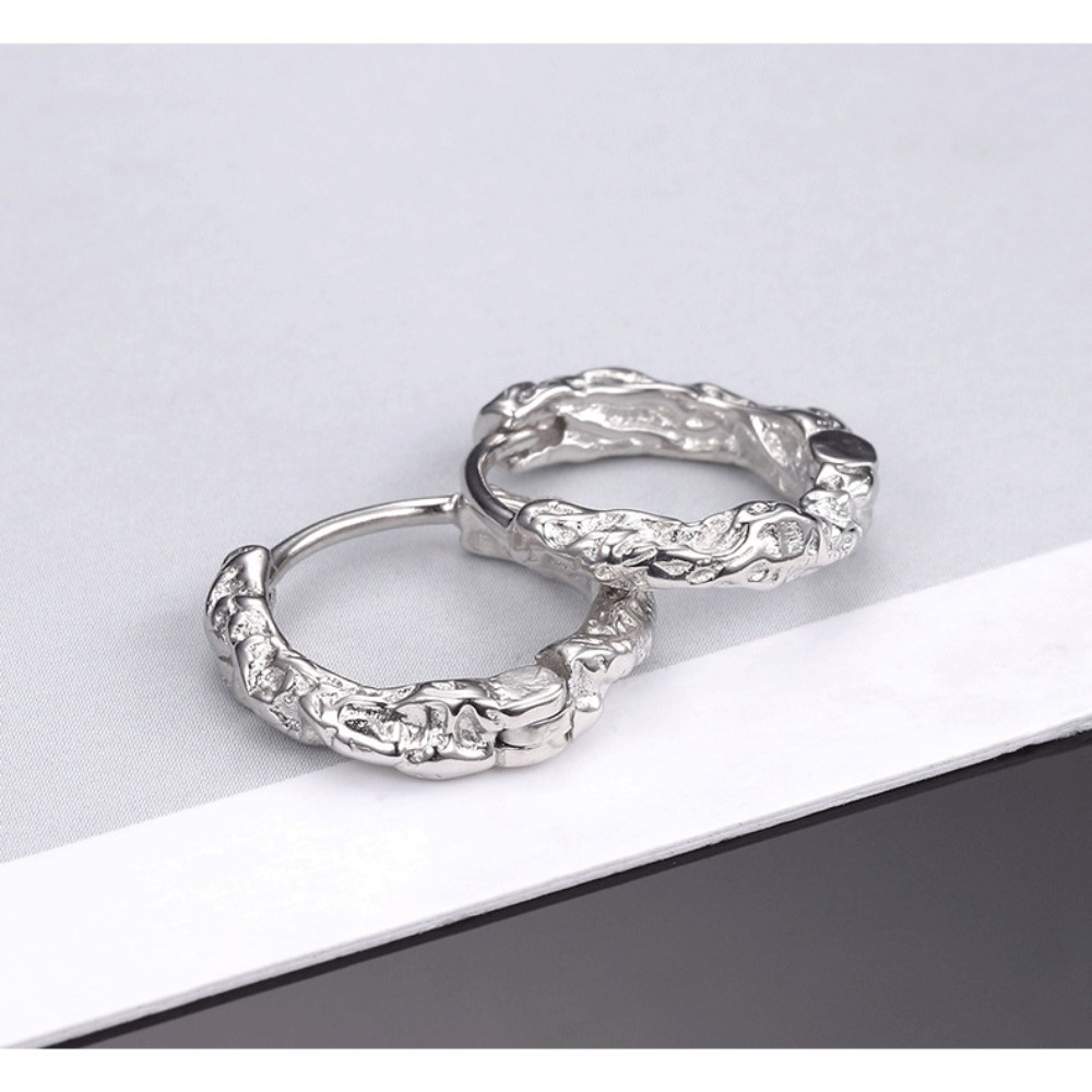 【A&R】s925純銀潮流個性嘻哈風青藤耳扣 白金 單入( 抗過敏 耳環 情人節 生日禮物 ) - 禹果貿易股份有限公司 - iOPEN Mall