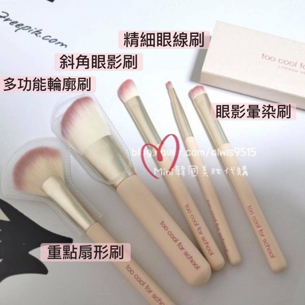 ☆mini韓國美妝代購☆ too cool for school 美術課全方位五件刷具套組 刷具清潔液 修容刷 眼影刷 - Mini韓國美妝代購~滿399免運;滿999享95折 - iOPEN ...