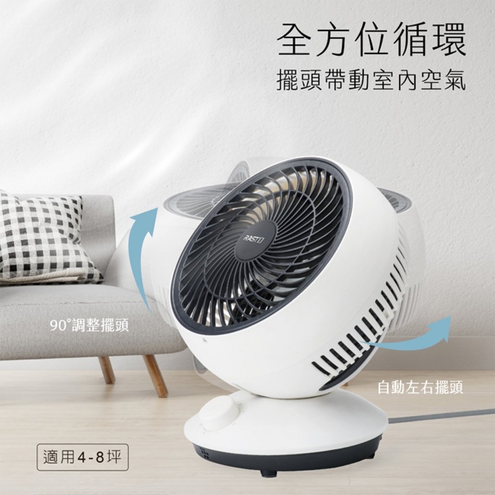 【RASTO】 AF3 7吋擺頭空氣循環風扇 - 拾壹號倉庫｜3C周邊、生活家電 - iOPEN Mall