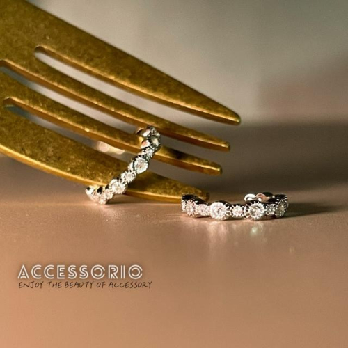 拾飾 Accessorio 現貨 S925鍍14K金 白金 法式簡約 無耳洞 鋯石耳骨夾 - ╶ ╴拾飾 Accessorio - iOPEN Mall