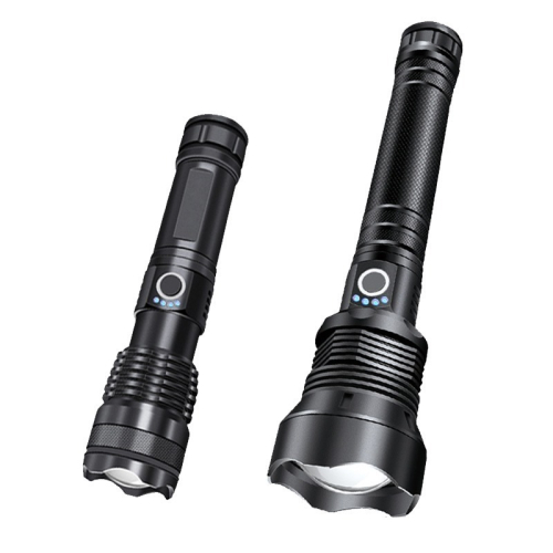 P50戰術強光手電筒｜超亮遠射 伸縮變焦 Type-C充電 電量顯示 防水鋁合金 登山露營必備 - 日上有品 - iOPEN Mall