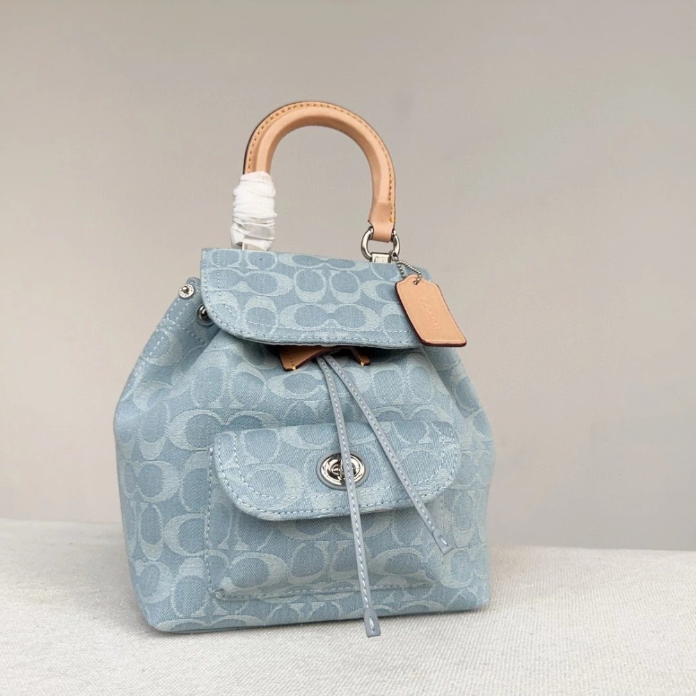 COACH蔻馳包包 女生雙肩包 香布蕾單寧布手提袋 CJ833 Riya Backpacks 21 mini雙肩後背包 - cole55 - iOPEN Mall