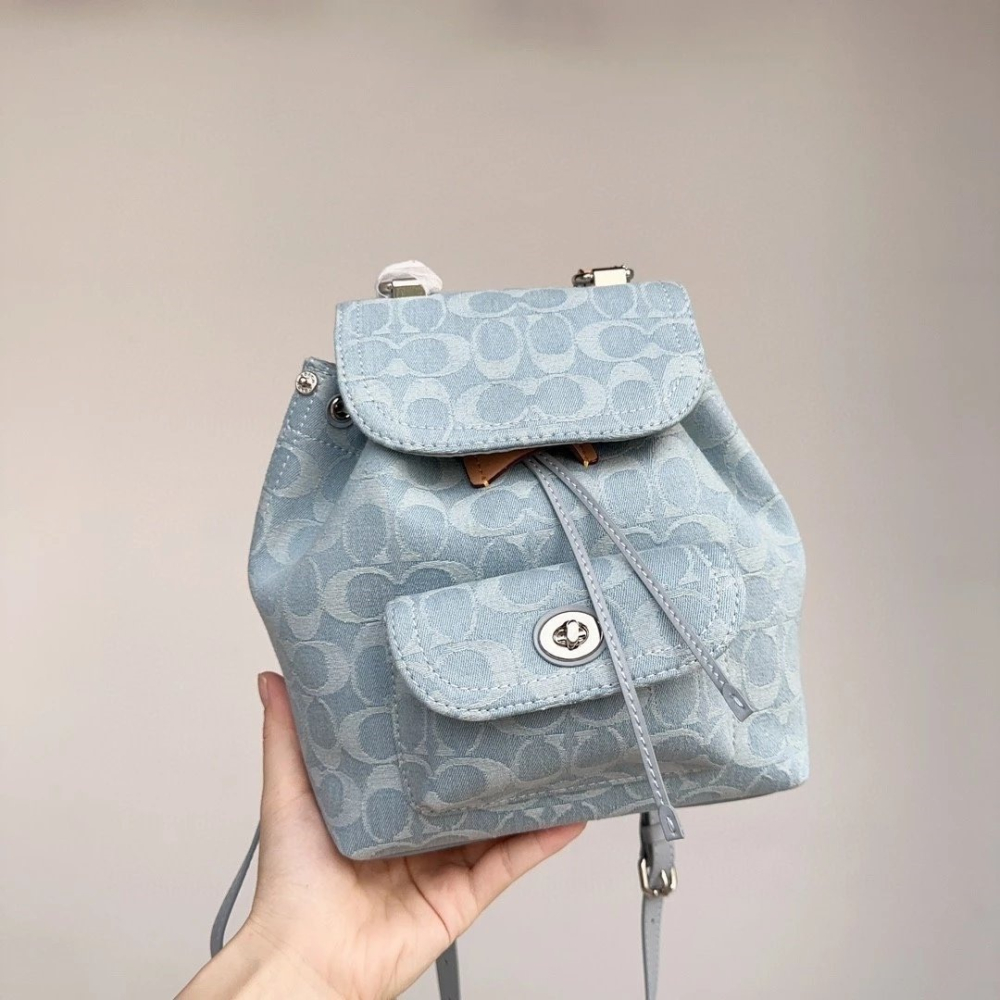 COACH蔻馳包包 女生雙肩包 香布蕾單寧布手提袋 CJ833 Riya Backpacks 21 mini雙肩後背包 - cole55 - iOPEN Mall