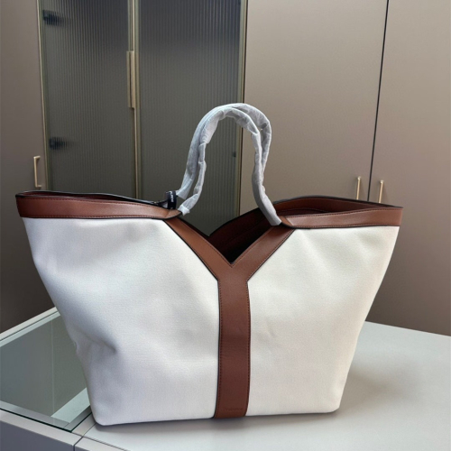 女生包包 聖羅蘭托特包 YSL WHY 手提袋 米白色帆布包 休閒通勤女包 大容量購物袋 歐美時尚媽咪包 腋下包 側背包 - cole55 ...