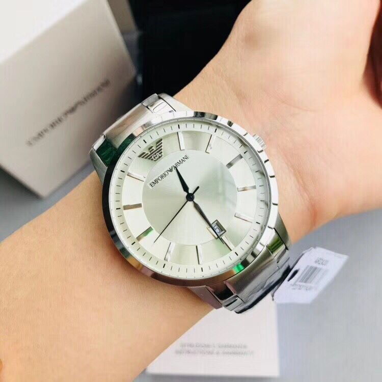 Emporio Armani手錶 阿瑪尼手錶男 阿曼尼男錶 銀色鋼鏈時尚簡約商務休閒男士腕錶AR2430 - Alisa精品代購 ...