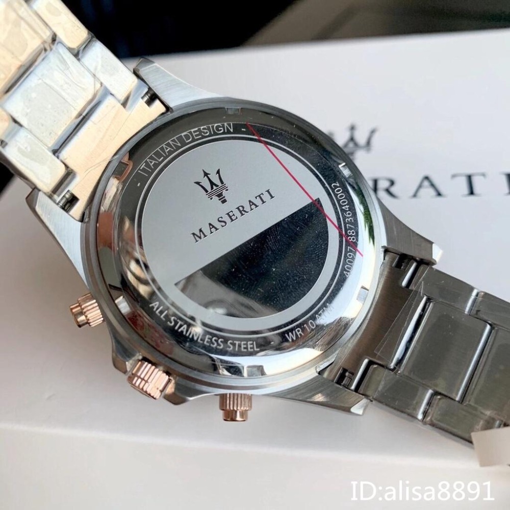 MASERATI瑪莎拉蒂手錶 時尚商務休閒男錶 三眼計時日曆防水手錶 瑪莎手錶R8873640002 間玫瑰金色鋼帶錶 - Alisa精品代購 ...