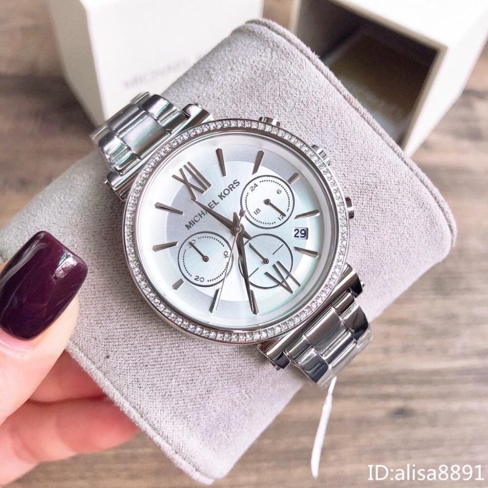 Michael Kors手錶 MK手錶 女生精品錶MK6558 鑲鑽間玫瑰金鋼鏈錶 三眼計時防水石英錶 時尚百搭休閒女錶 - Alisa精品 ...