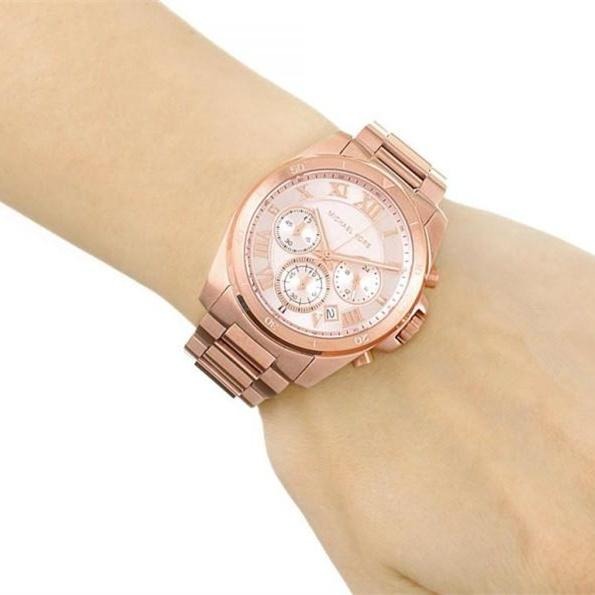 Michael Kors手錶女 大直徑日曆三眼計時手錶 玫瑰金色鋼帶錶 MK手錶 時尚潮流女錶 女生腕錶MK6367 - Alisa精品代購 ...