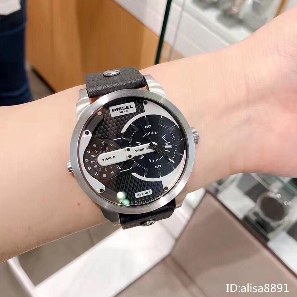 DIESEL手錶 迪賽手錶男 男生手錶 時尚潮流皮帶錶 休閒運動男錶 DZ7307 DZ7317 炫酷雙時區計時石英錶男 - Alisa精品 ...