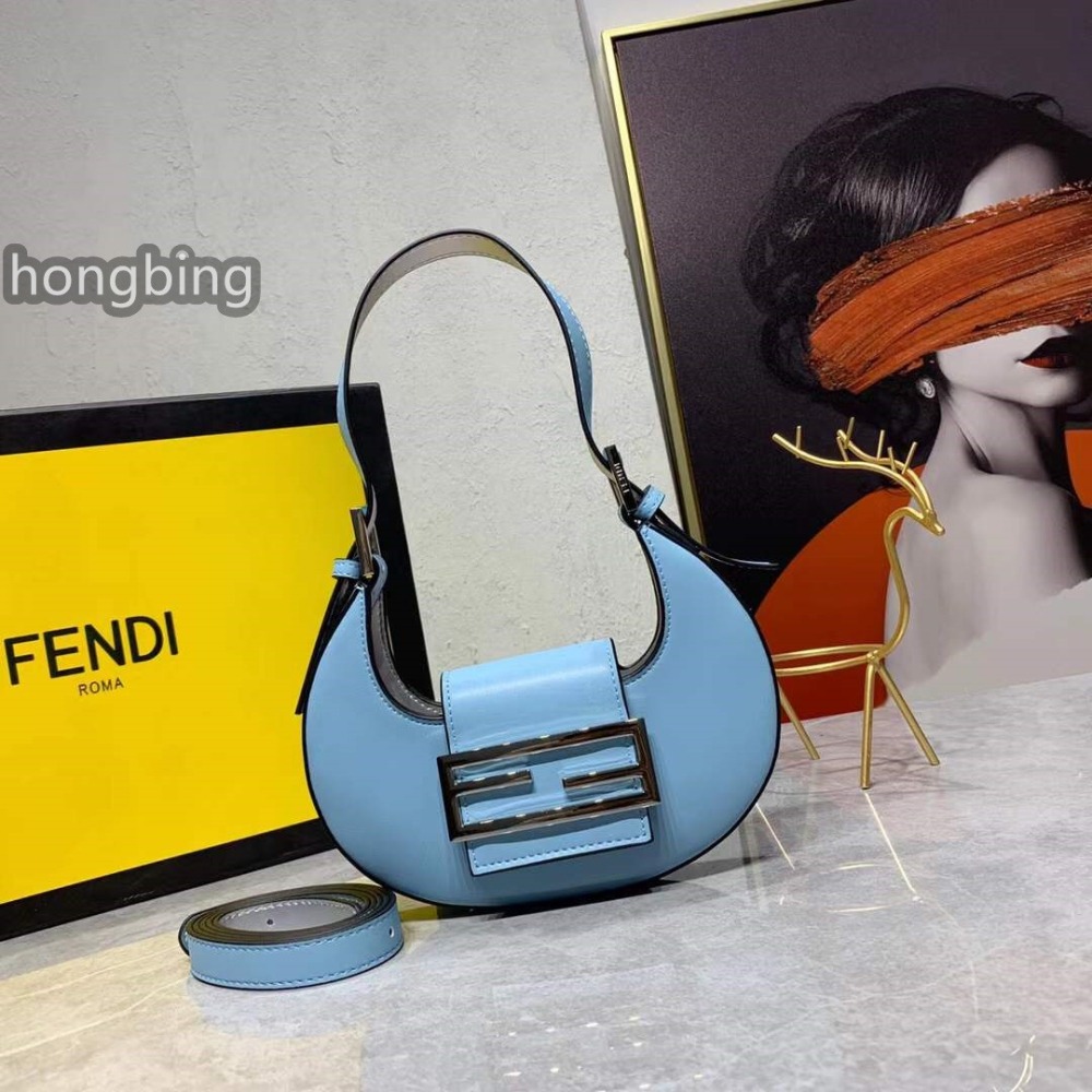女包Fendi Cookie迷妳 新月包，手袋配有可調節式短肩帶長肩，可手拿可腋下可單肩斜挎，休閒 運動 逛街 宴會 - hongbing