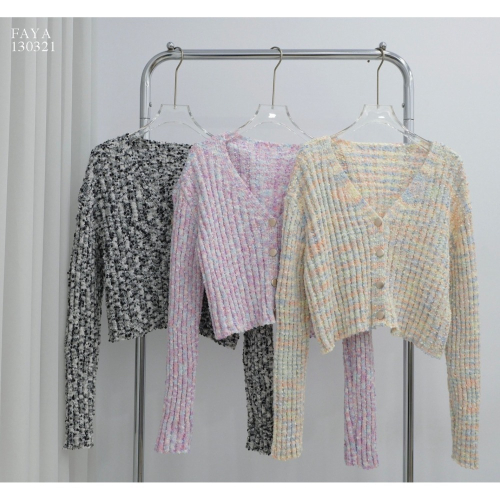 【出清】混色開扣針織上衣 #130321 - Willy♡｜女裝服飾