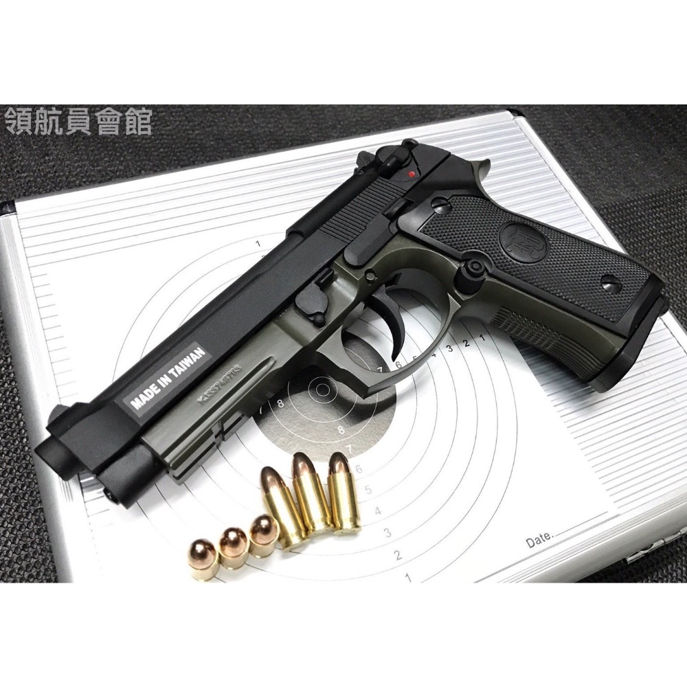 【領航員會館】軍綠色KJ貝瑞塔M9A1全金屬瓦斯槍GBB滑套可動無彈後定有後座力M9手槍92手槍T75K3國軍T75手槍 - 太空城®領航員會館® - iOPEN Mall