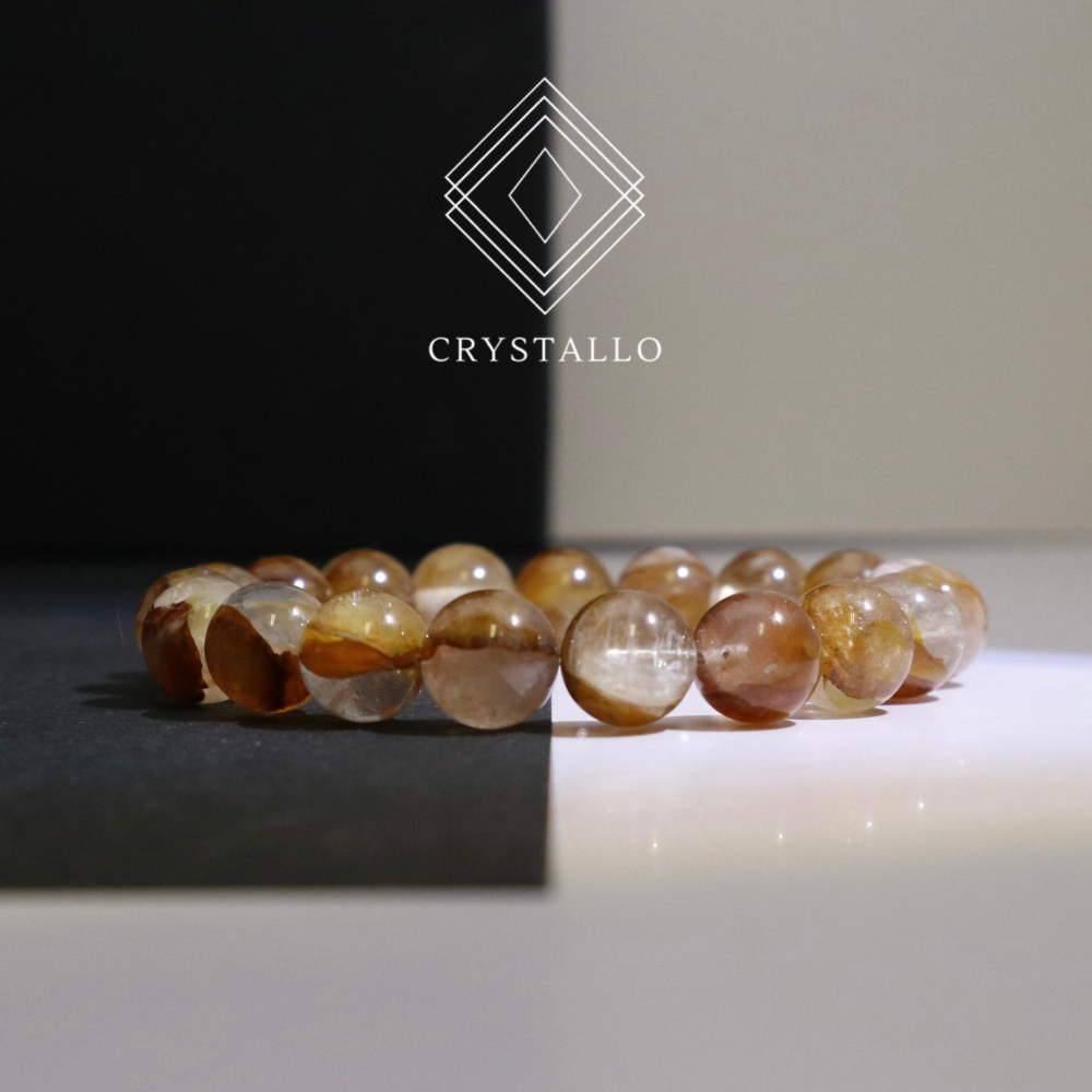 CRYSTALLO- 黃膠花 10.9mm #30009 手圍17cm 本商品頁圖片皆為同一條手串 - Crystallo - iOPEN Mall