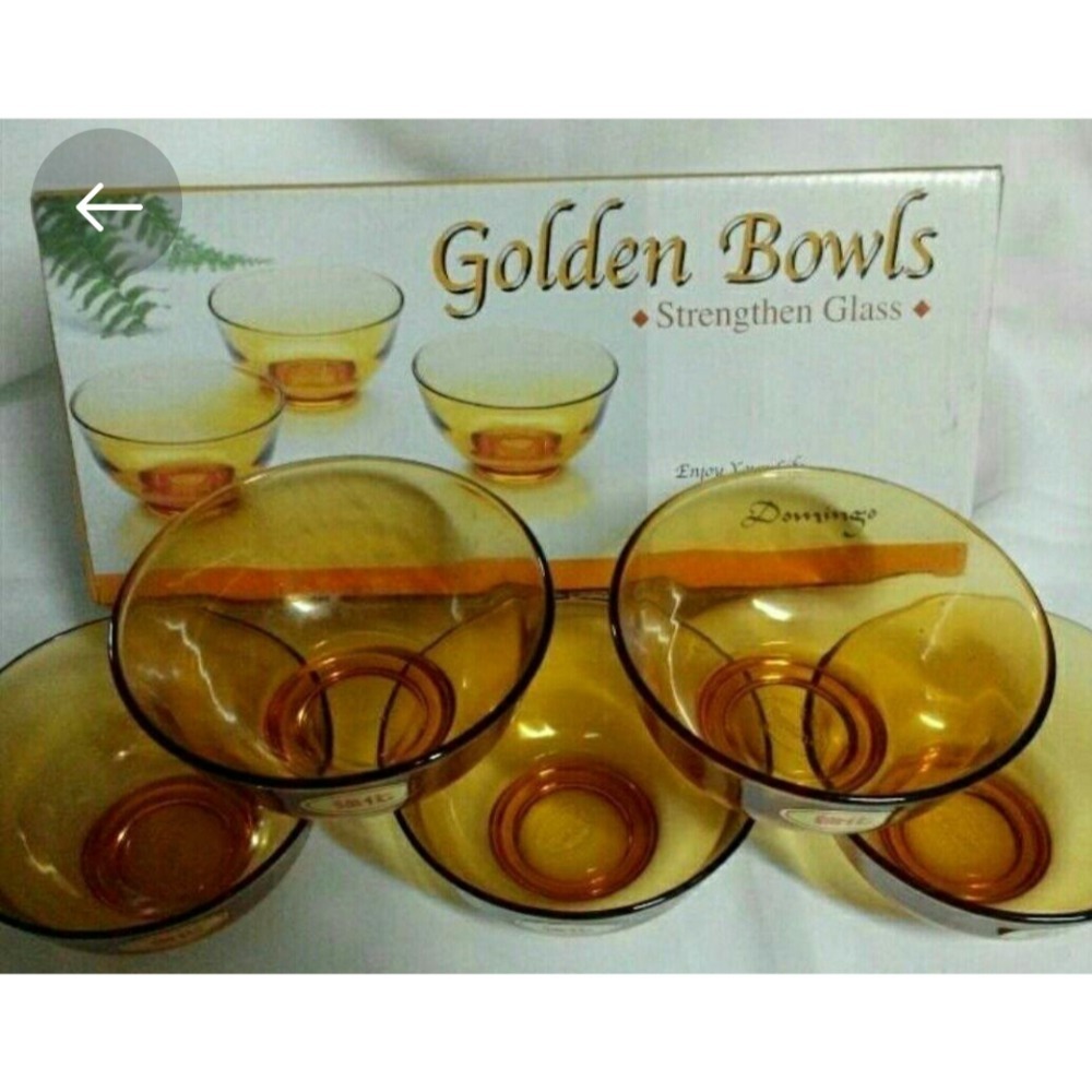 golden bowls strengthened glass金色強化玻璃碗5個# 大地 - 斷捨離 - iOPEN Mall