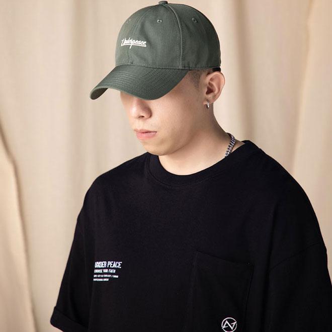 UNDER PEACE 21SS CURSIVE LOGO / FR BASEBALL CAP 抗撕裂 棒球帽 (軍綠) - 化學原宿 ...