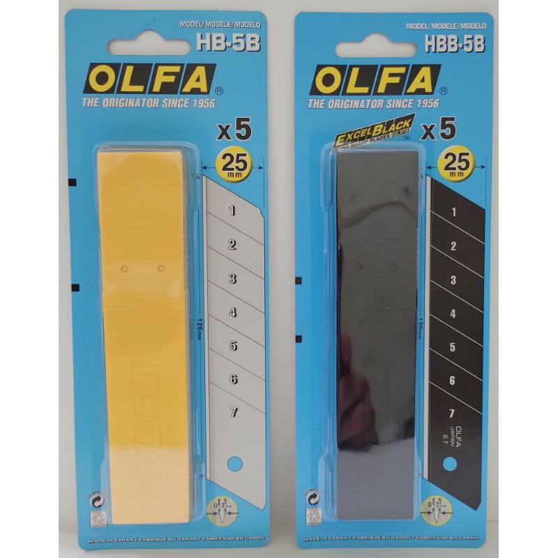 OLFA 特大型美工刀片 HB-5B 型、HBB-5B (超銳黑刃) 美工刀片 刀片 25mm 5入 - 文具雜物小賣家 - iOPEN Mall