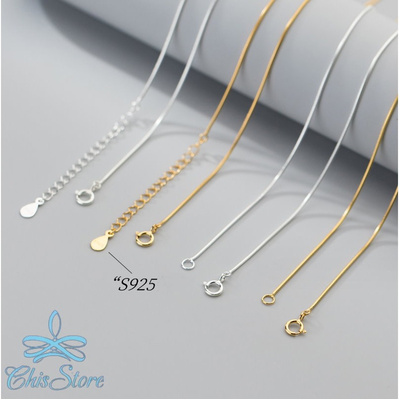 銀項鍊【迷戀】韓國項鍊 純銀 925 項鍊 蛇骨項鍊 簡約項鍊 蛇骨鍊 蛇骨項鏈 細項鍊 素色項鍊 金色項鍊 防過敏項鍊 - 新奇飾品chisstore