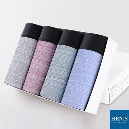 HENIS有機彩棉四角內褲 4入盒裝 2XL - Line@bbbuy - iOPEN Mall