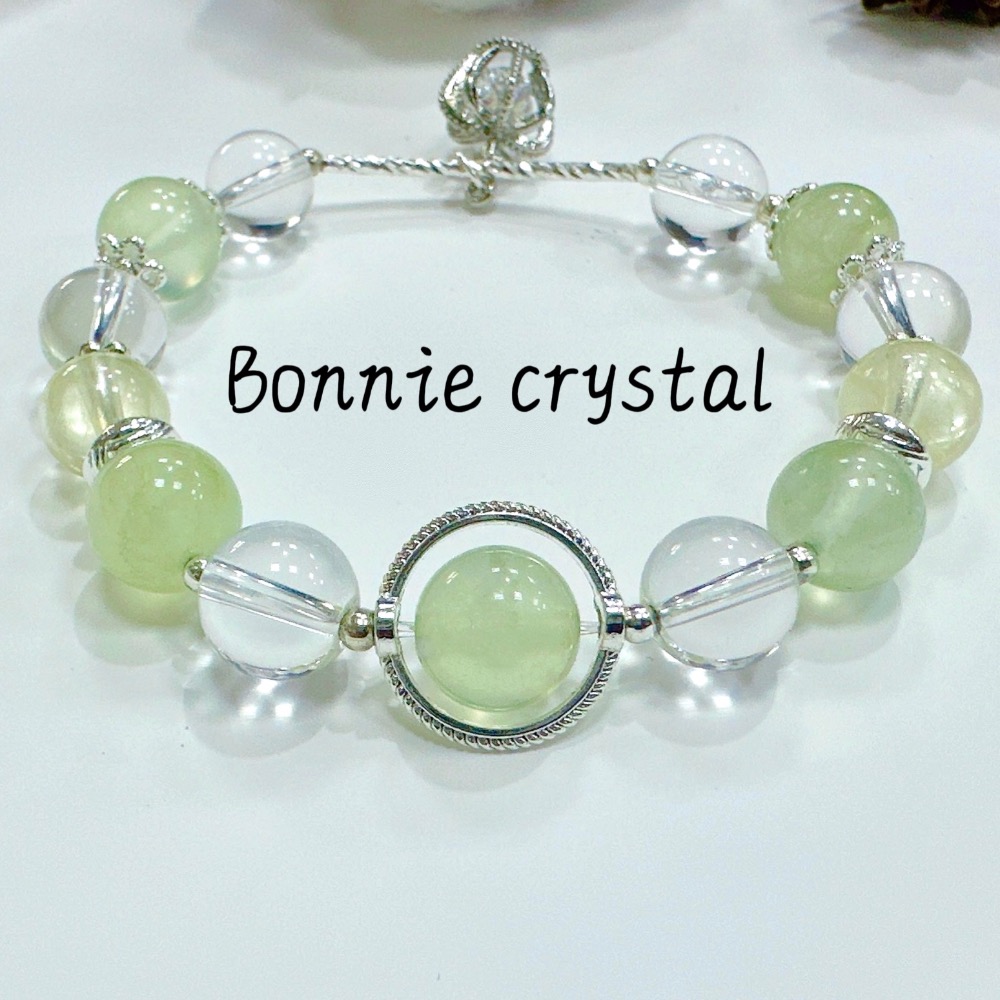 綠葡萄石/白水晶水晶手鍊 - Bonnie_crystal - iOPEN Mall