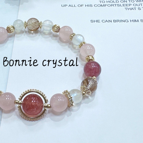 草莓晶設計手鍊 - Bonnie_crystal - iOPEN Mall