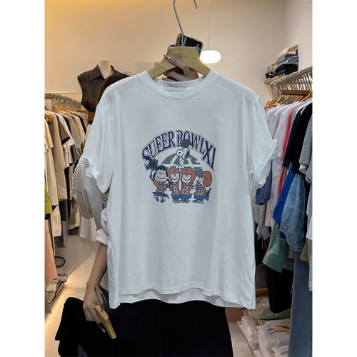 S-5XL大尺碼 韓國東大門新款趣味史奴比印花寬鬆純棉短袖T恤女夏 - 豆沙小姐日韓服飾 - iOPEN Mall